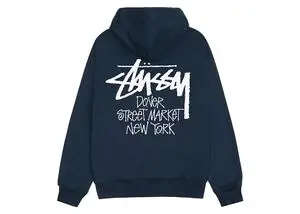 StüSsy X Dover Street Market New York Zip Hoodie - Navy Blue